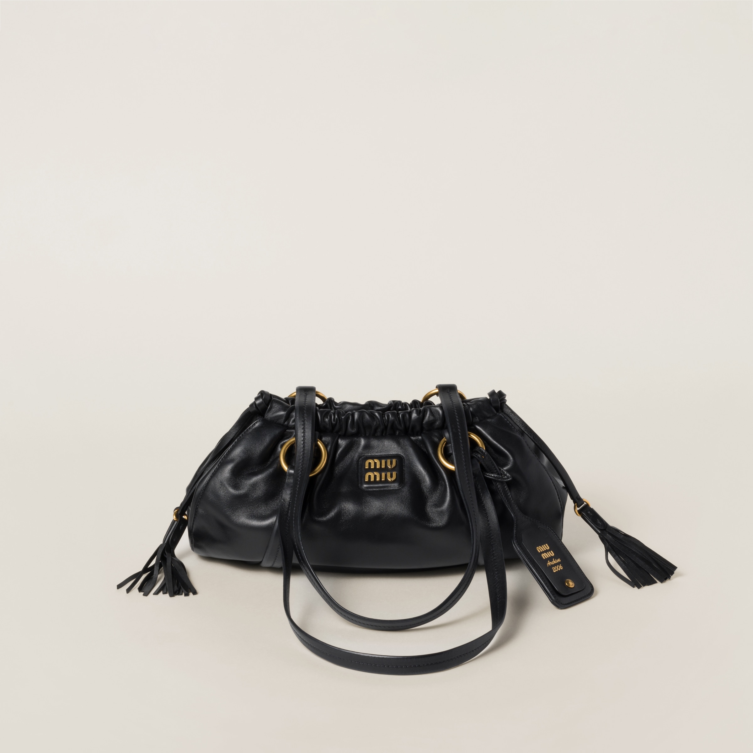 Buy Miu Miu Leather Shoulder Bag - Black At 17% Off | Editorialist