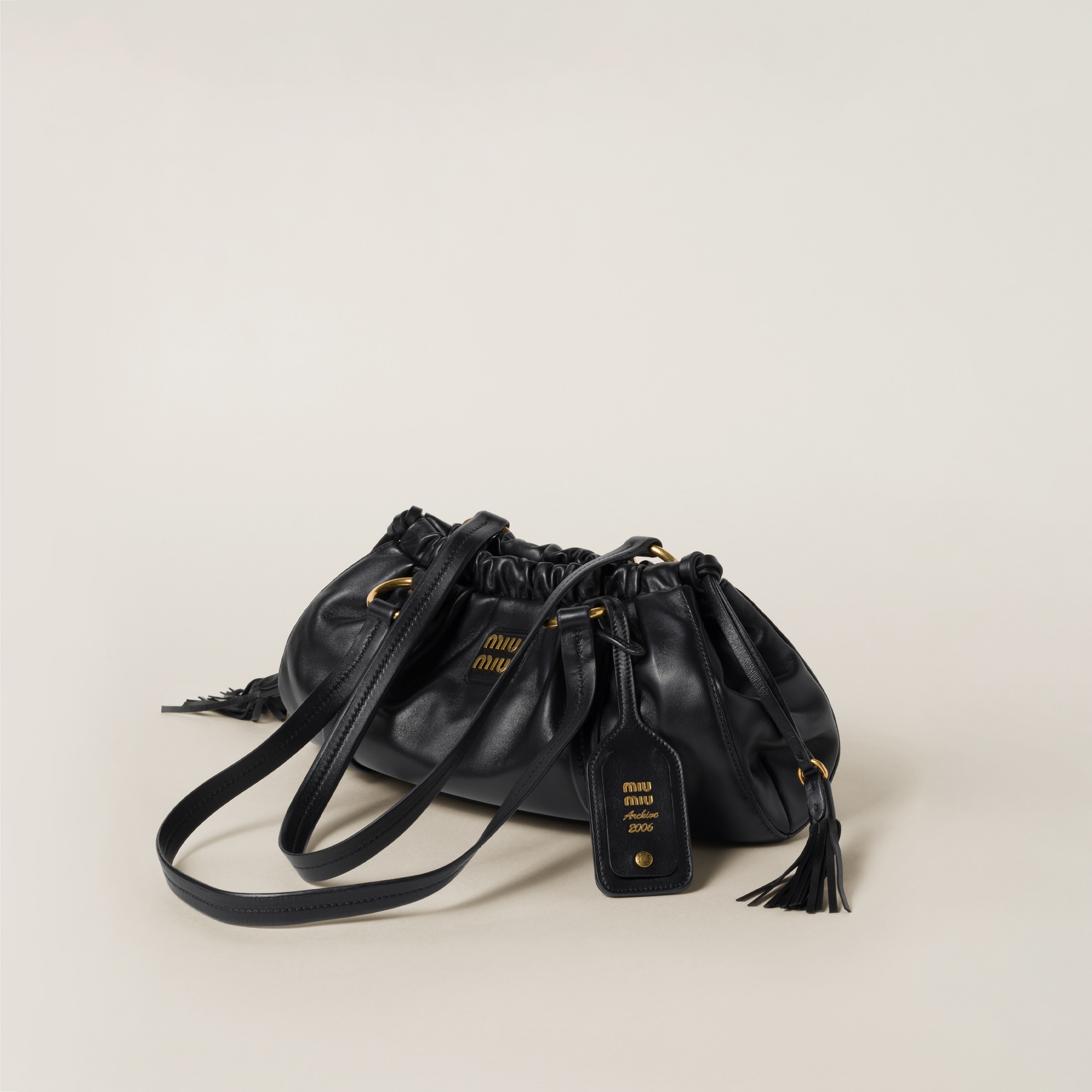 Buy Miu Miu Leather Shoulder Bag - Black At 17% Off | Editorialist