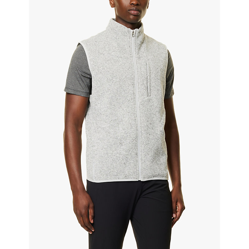 Lululemon Sojourn Funnel-Neck Knitted Woven Vest In White/White