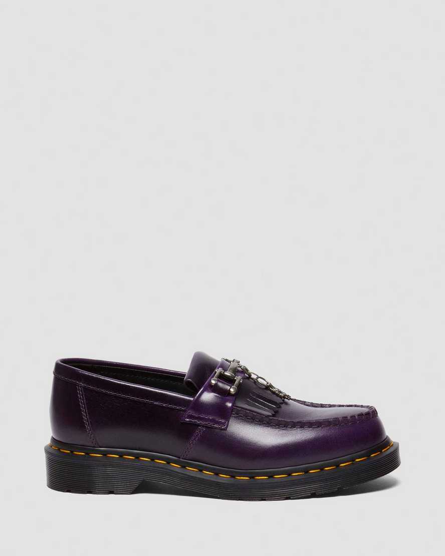 Dr. Martens Adrian Snaffle Bone Charm Tassel Loafers - Purple