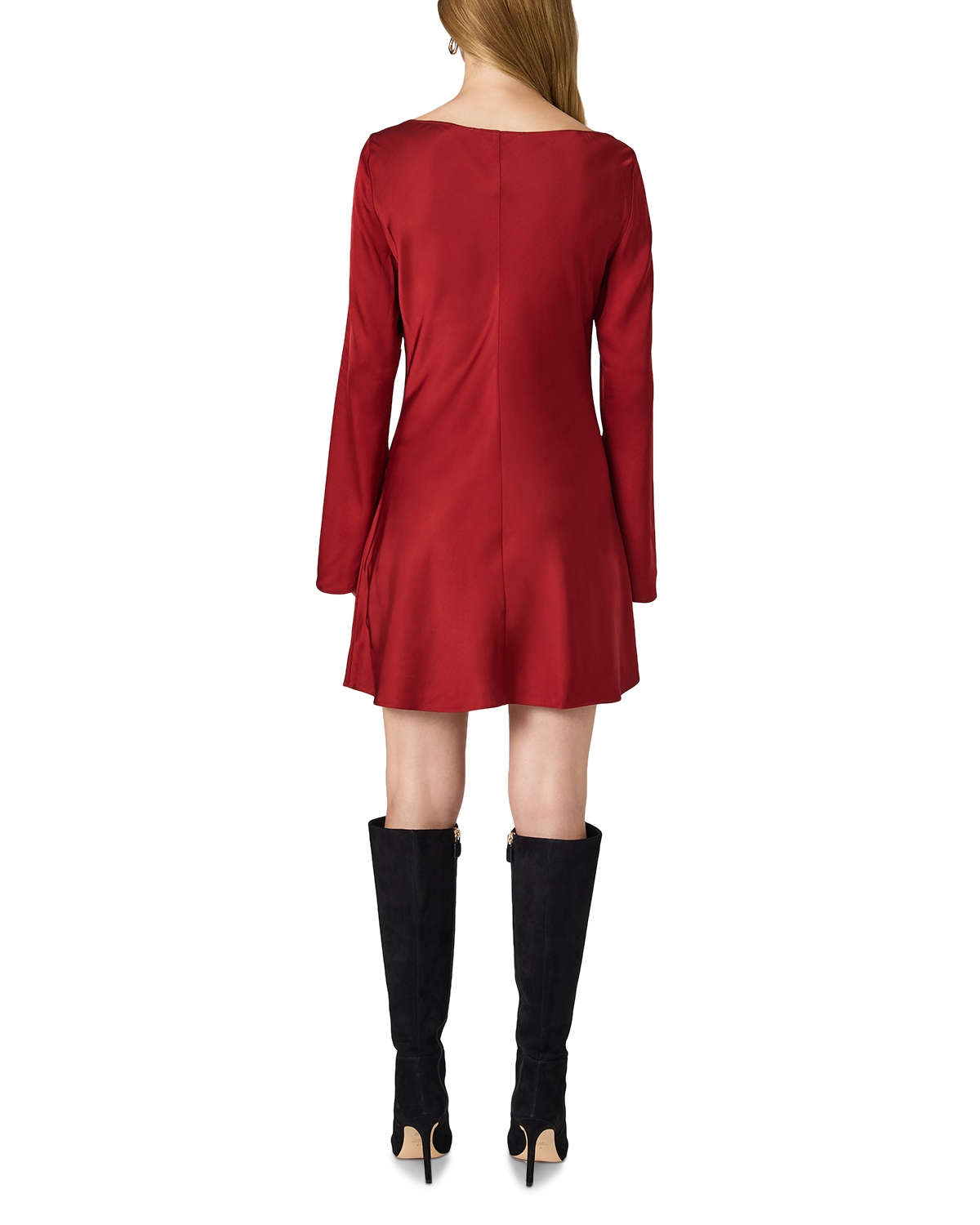 french connection women's ennis satin long sleeve mini dress French Connection Ennis Satin Long Sleeve Mini Dress in White