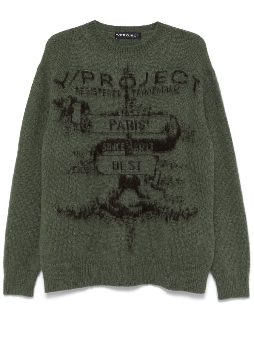 Y/Project Knitted Intarsia Sweater In Green - 63% Off | Editorialist