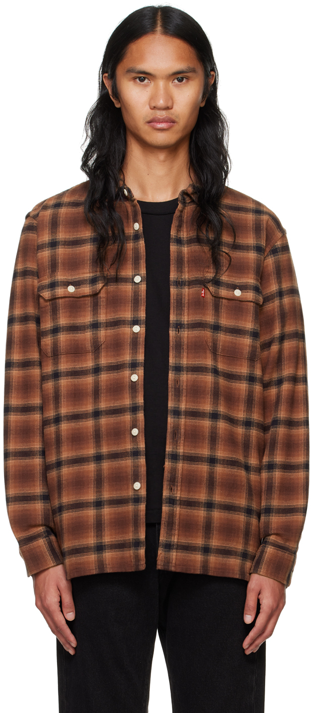 Levi'S Brown Jackson Worker Shirt In Chicory Coffee 35% Off