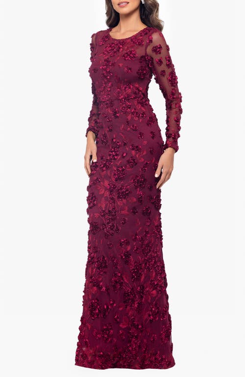 xscape embroidered floral lace sheath dress Xscape Women's Off-The-Shoulder Pleated-Waist Gown - Navy main image 0