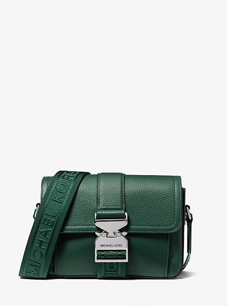 Michael Kors Hudson Pebbled Leather Crossbody Bag - Green