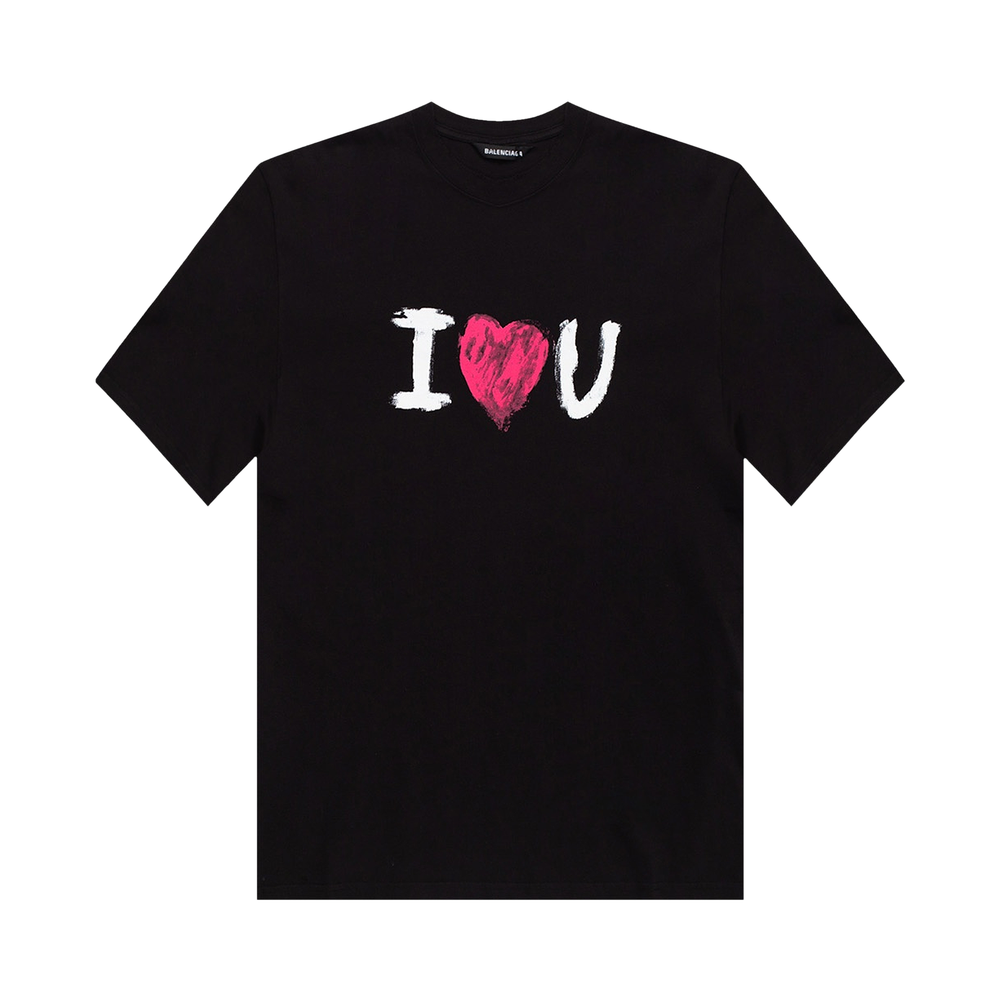 Balenciaga I Love Paris Cotton T-Shirt - Black | Editorialist