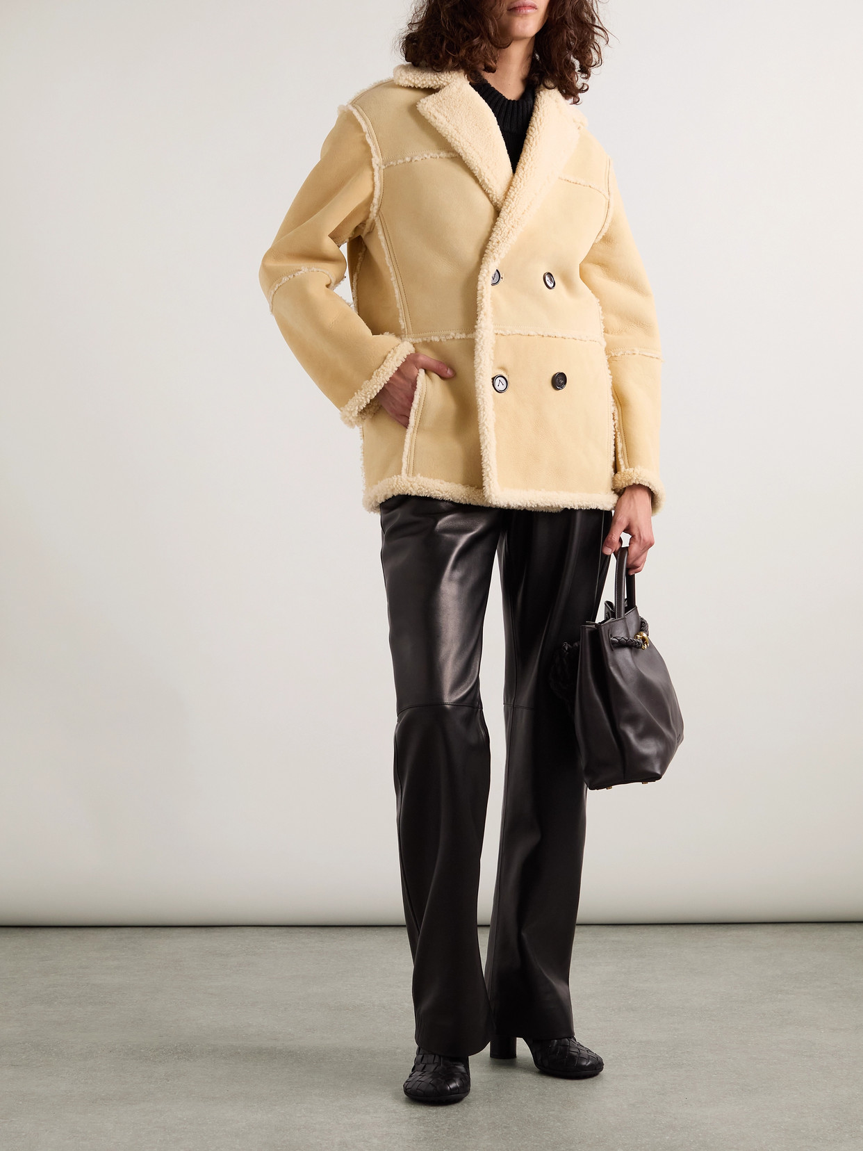 BOTTEGA VENETA Double-breasted Shearling Coat