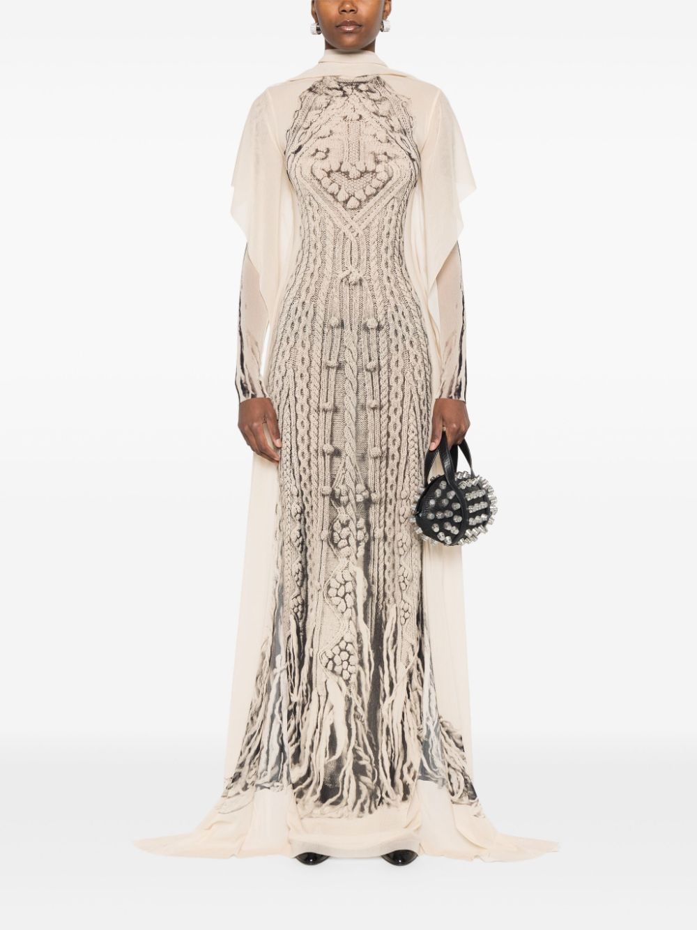 Jean Paul Gaultier Knit-Print Maxi Dress - Neutrals | Editorialist Jean Paul Gaultier Knit-Print Maxi Dress - Neutrals | Editorialist