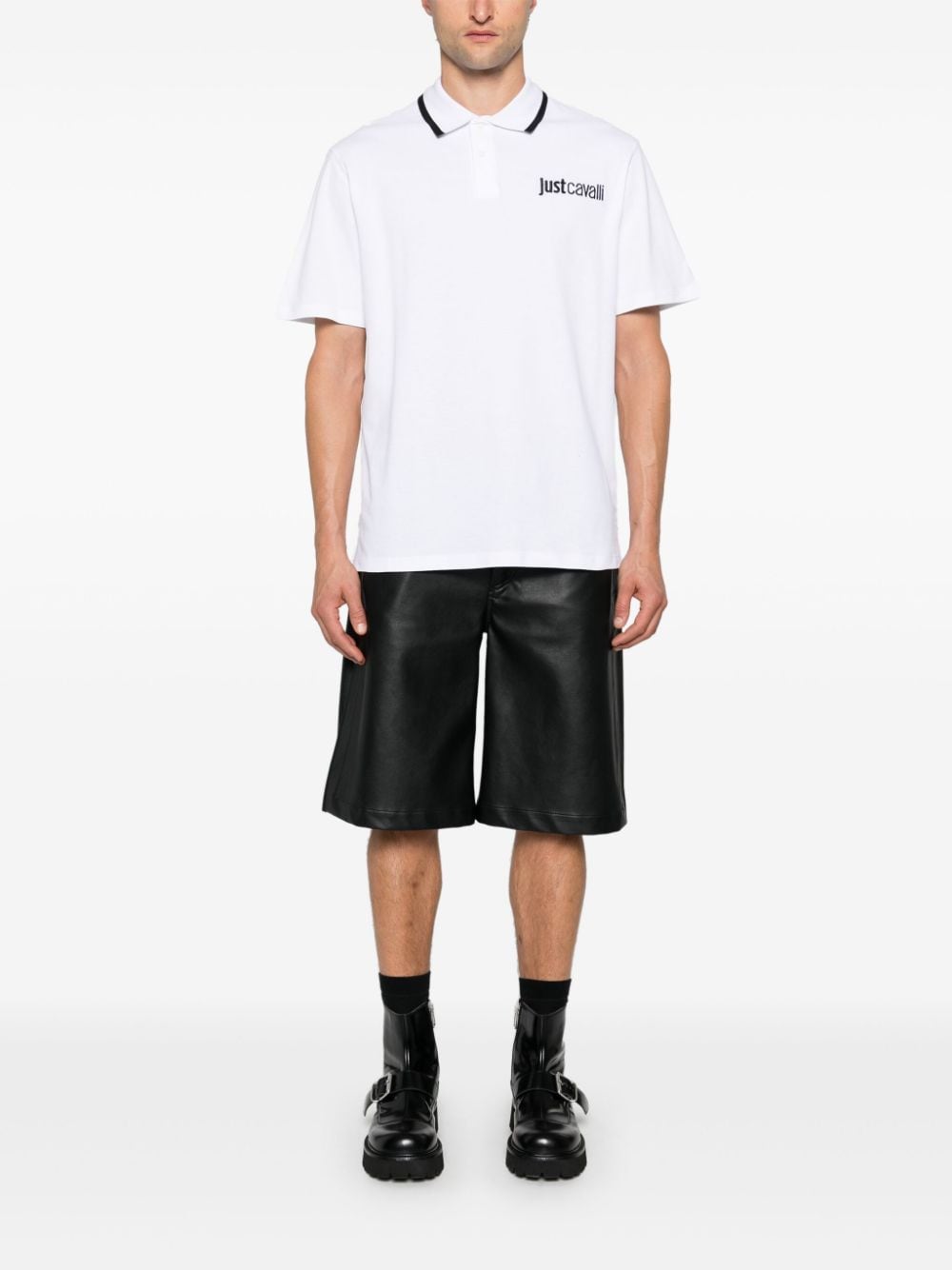 JUST CAVALLI logo-embroidered polo shirt