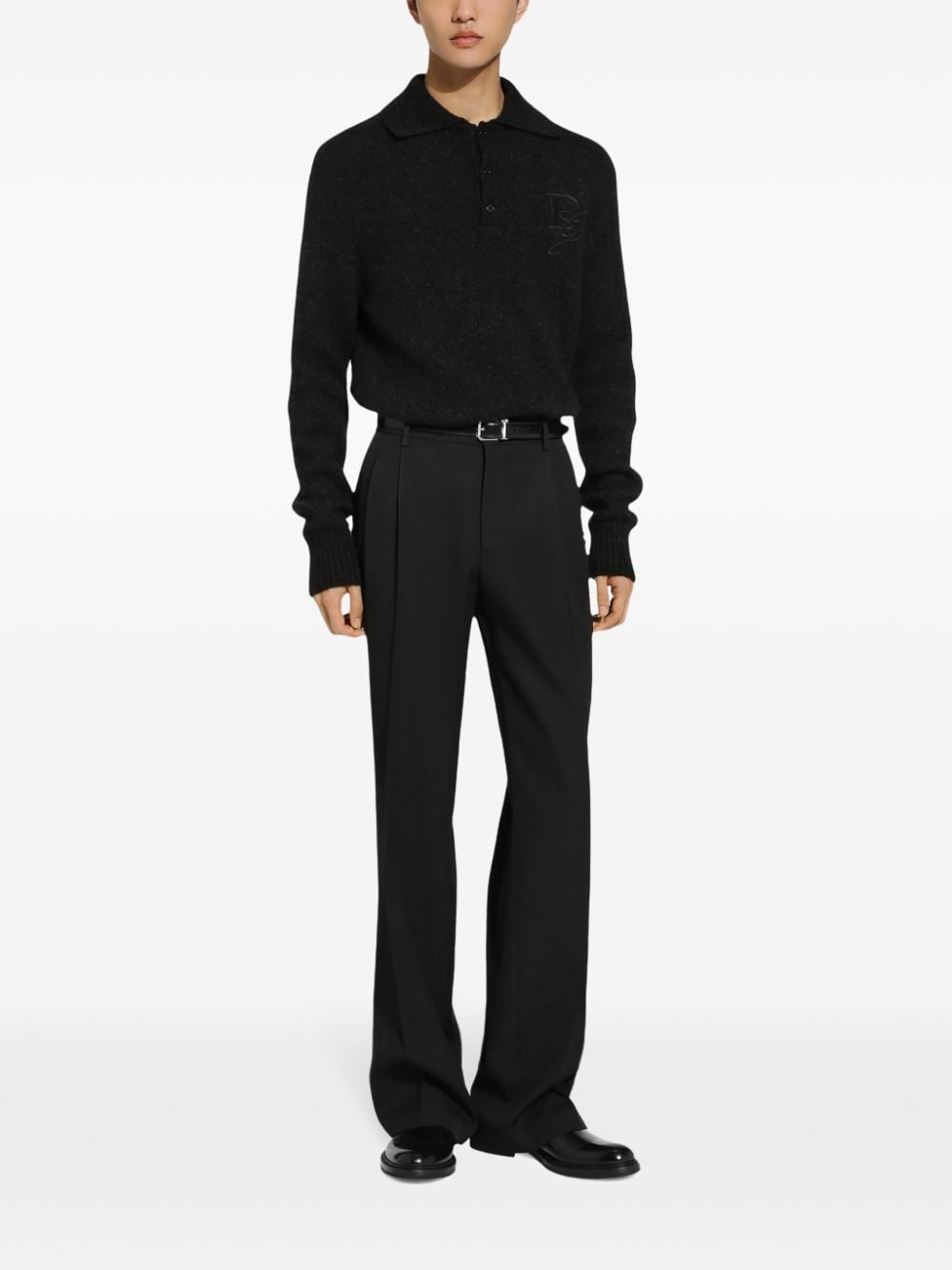 DOLCE & GABBANA logo-embroidered polo shirt