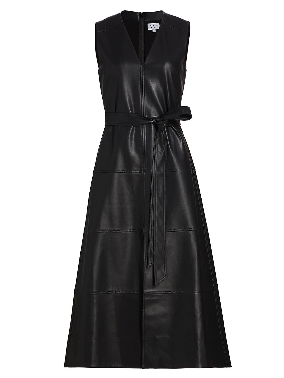 Tanya Taylor Reinella Faux Leather Dress In Black - 30% Off