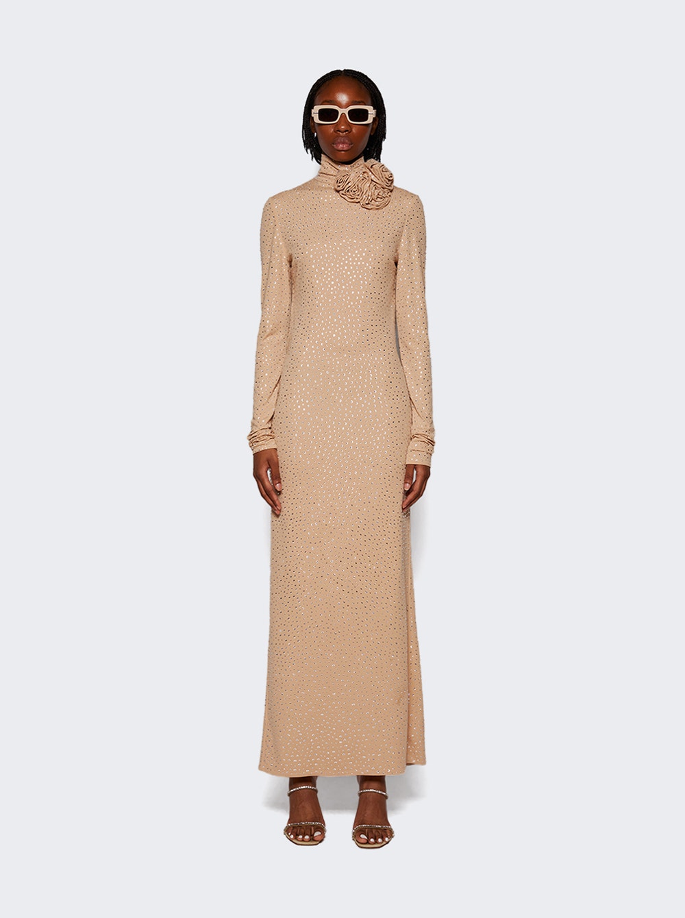 MAGDA BUTRYM Crystal Embellished Open-Back Gown