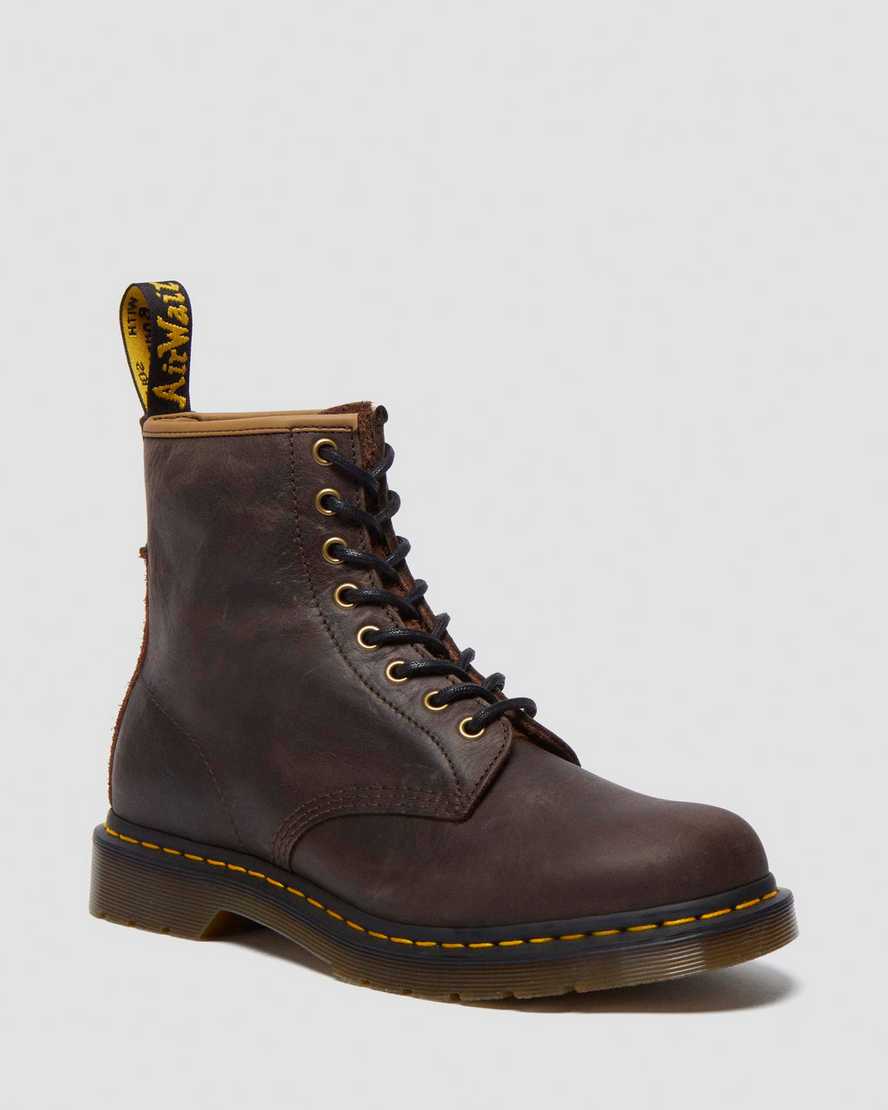 Dr. Martens 1460 Antique Pull Up Lace Up Boots In Brown - 29% Off