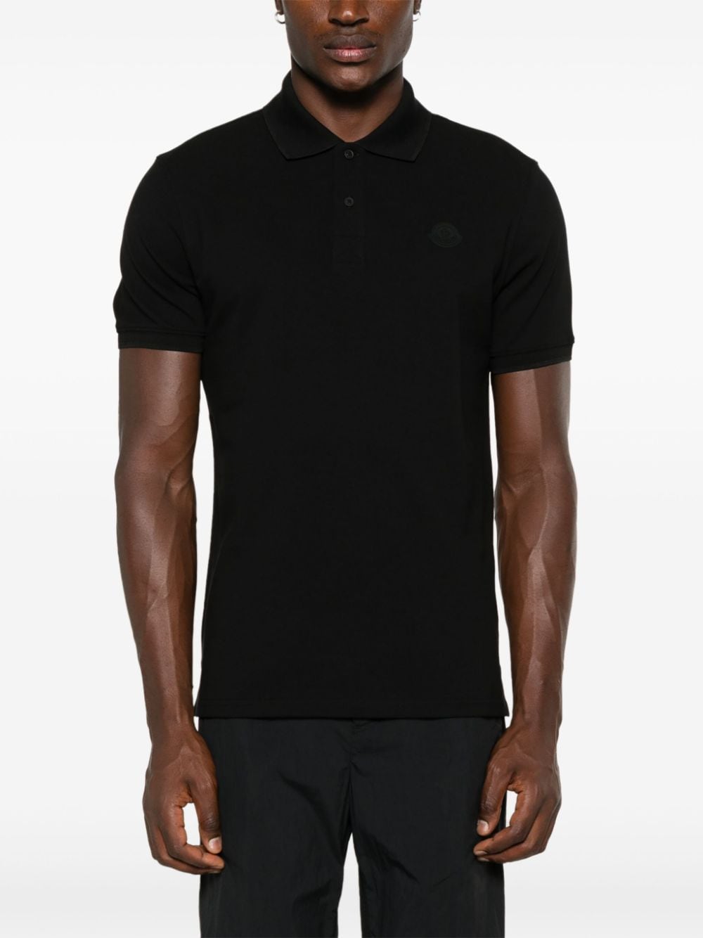 MONCLER rubberised-logo polo shirt