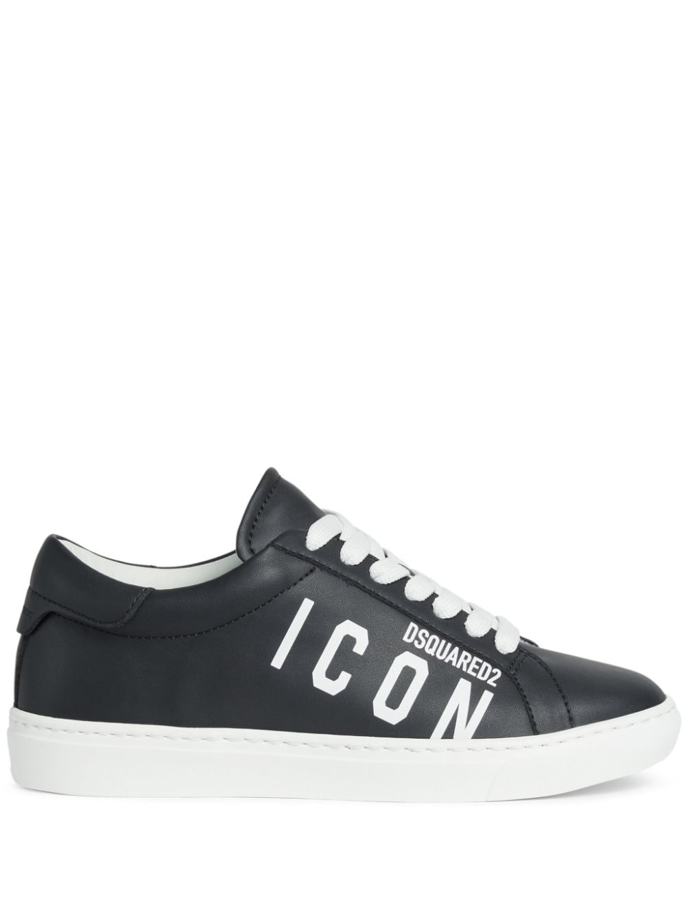 Dsquared2 Icon Leather Sneakers In Black 35% Off Editorialist
