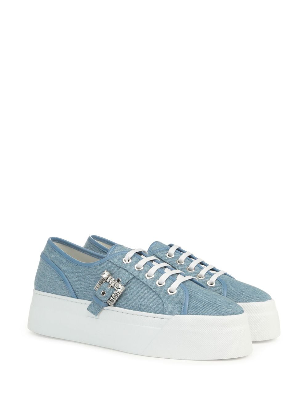 Sergio Rossi Sr Twenty Buckle Sneakers - Blue | Editorialist