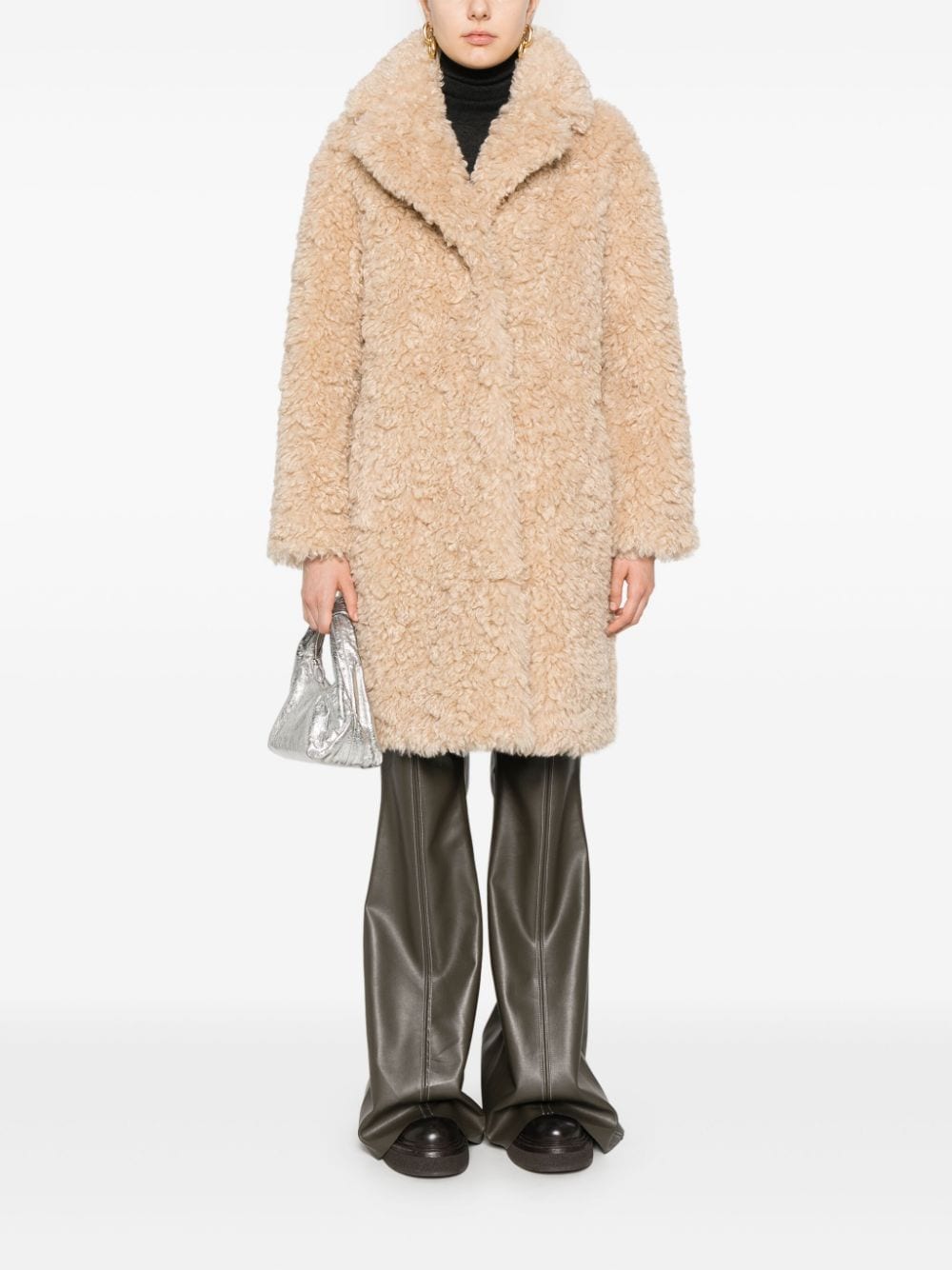 STAND STUDIO Camille Cocoon Faux Shearling Coat