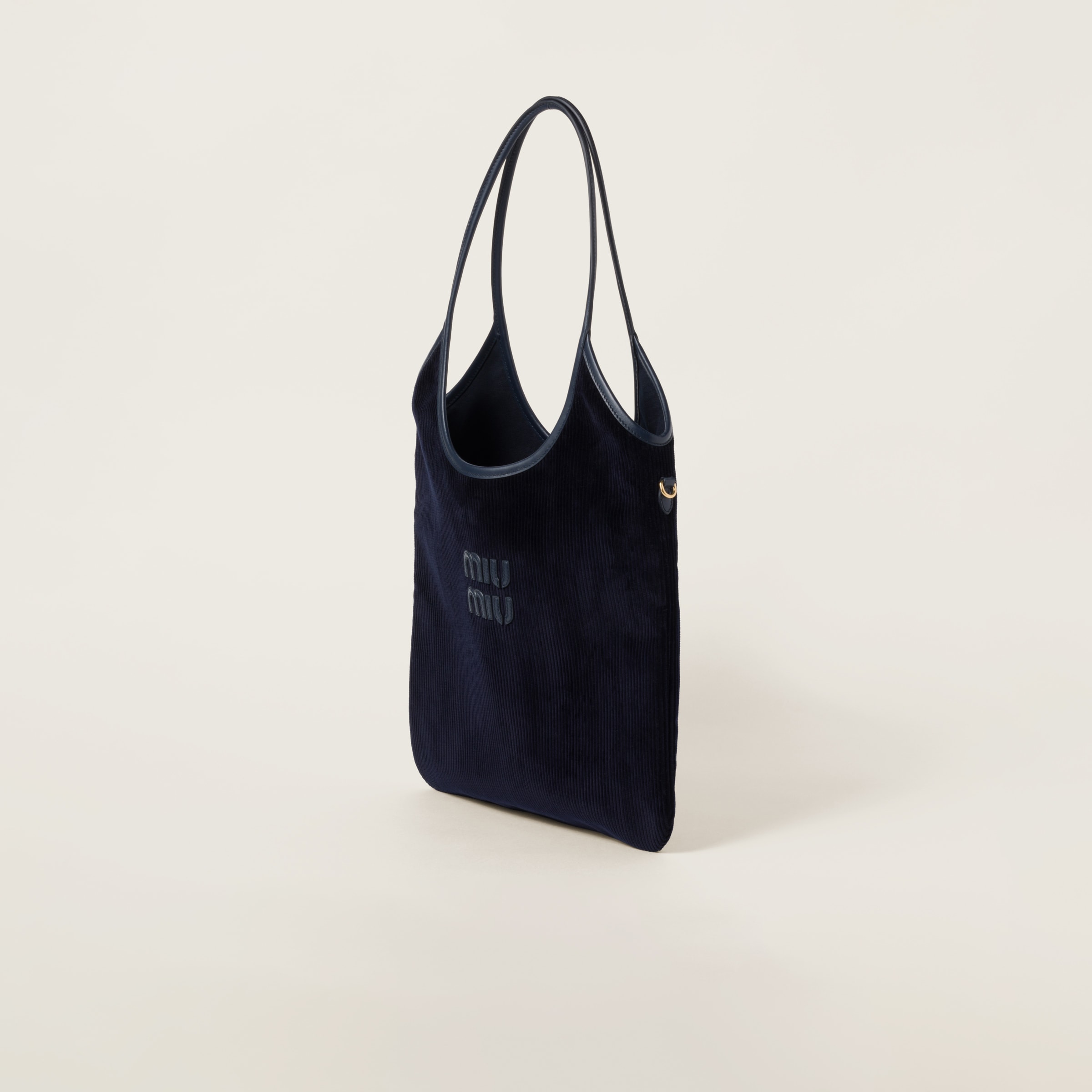 Miu Miu Ivy Corduroy Shoulder Bag - Navy | Editorialist