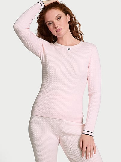 Victoria'S Secret Luxe Cable-Knit Crewneck Pullover Sweater In Pink - 67% Off | Editorialist Victoria'S Secret Luxe Cable-Knit Crewneck Pullover Sweater In Pink - 67% Off | Editorialist