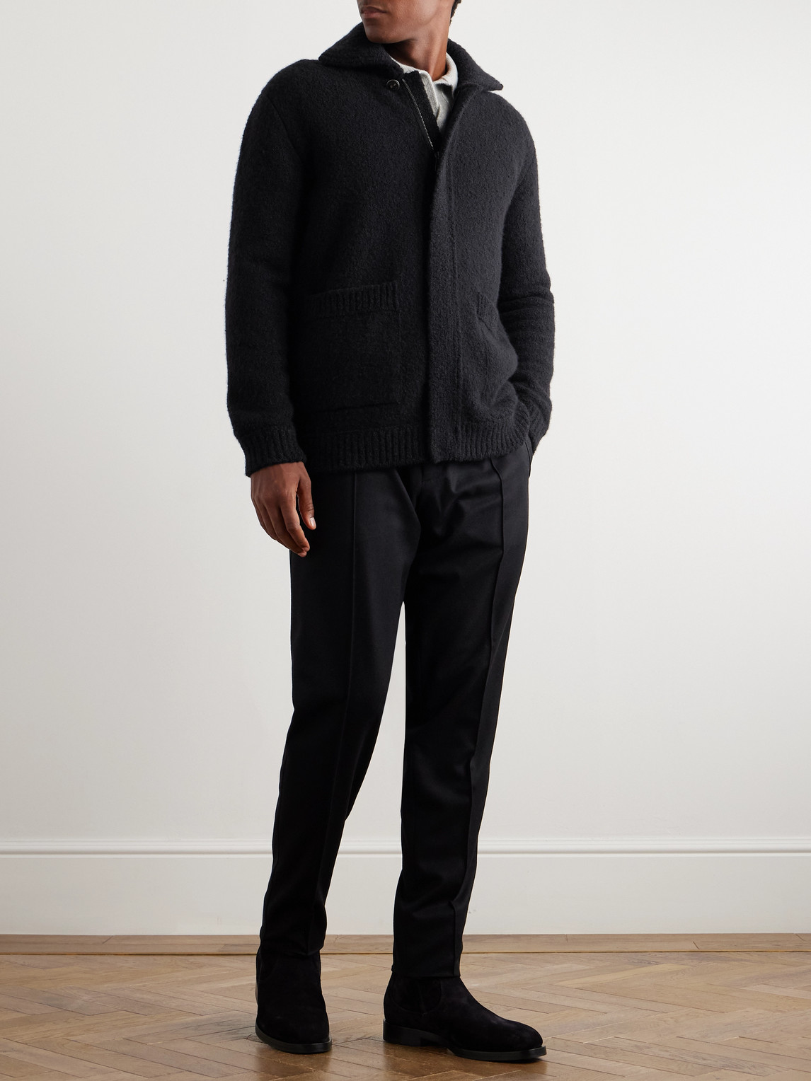 ZEGNA Brushed-Knit Field Jacket