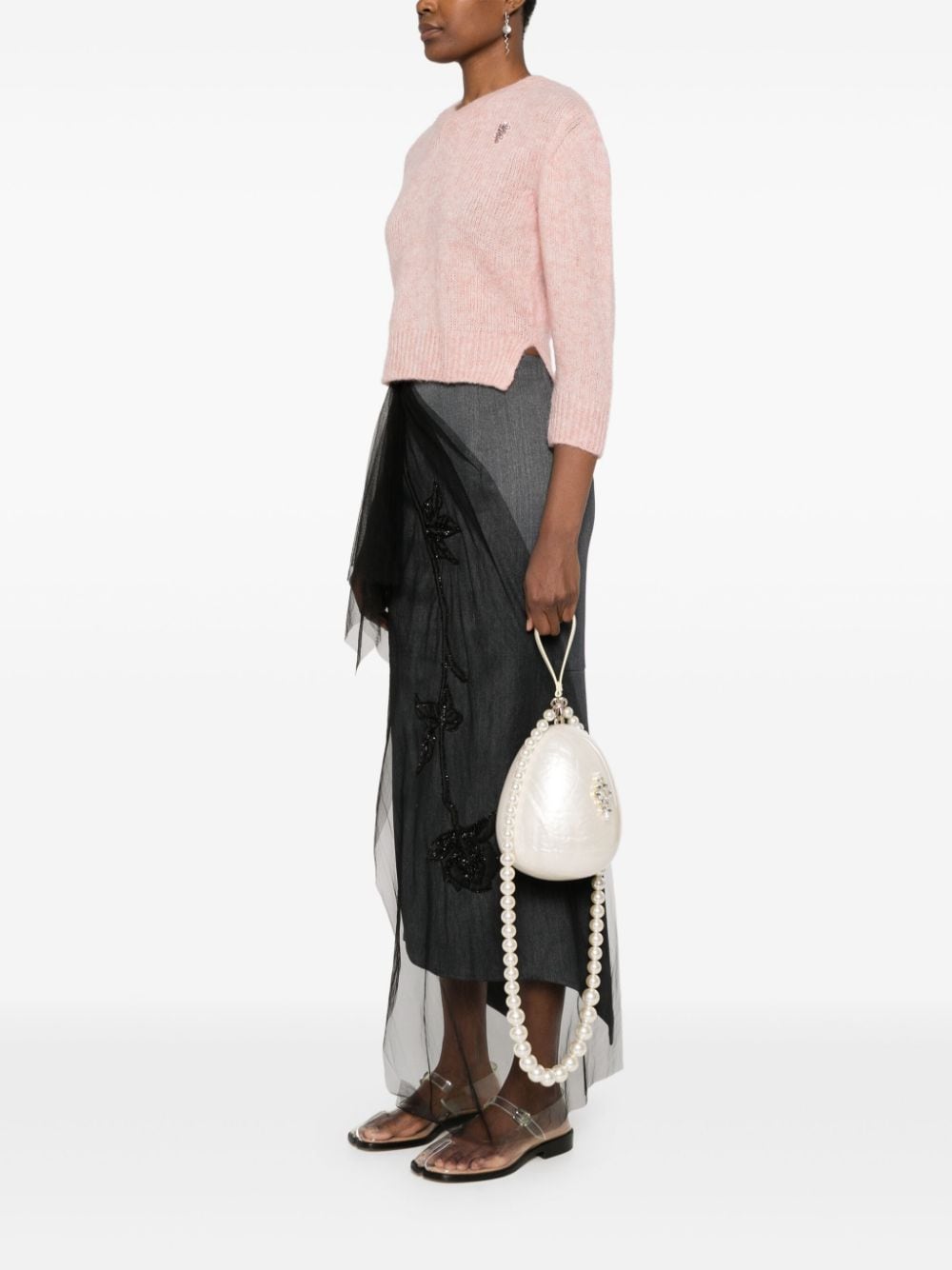 Simone Rocha Pearl Egg Tote Bag - Pearl/Clear | Editorialist