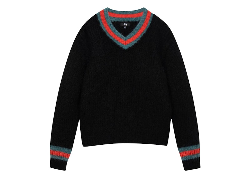 StüSsy Mohair Tennis Sweater - Black | Editorialist