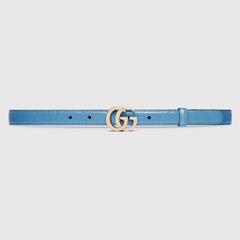 Gucci Gg Milano Thin Belt Leather - Blue | Editorialist display picture 1