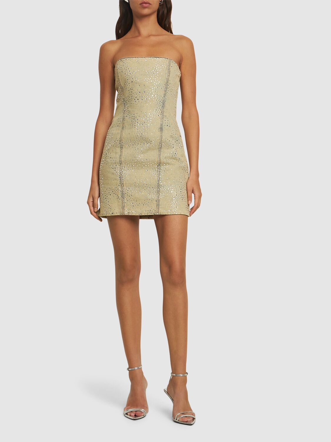 Giuseppe Di Morabito Cotton Denim Mini Dress In Beige,Blue - 65% Off |  Editorialist