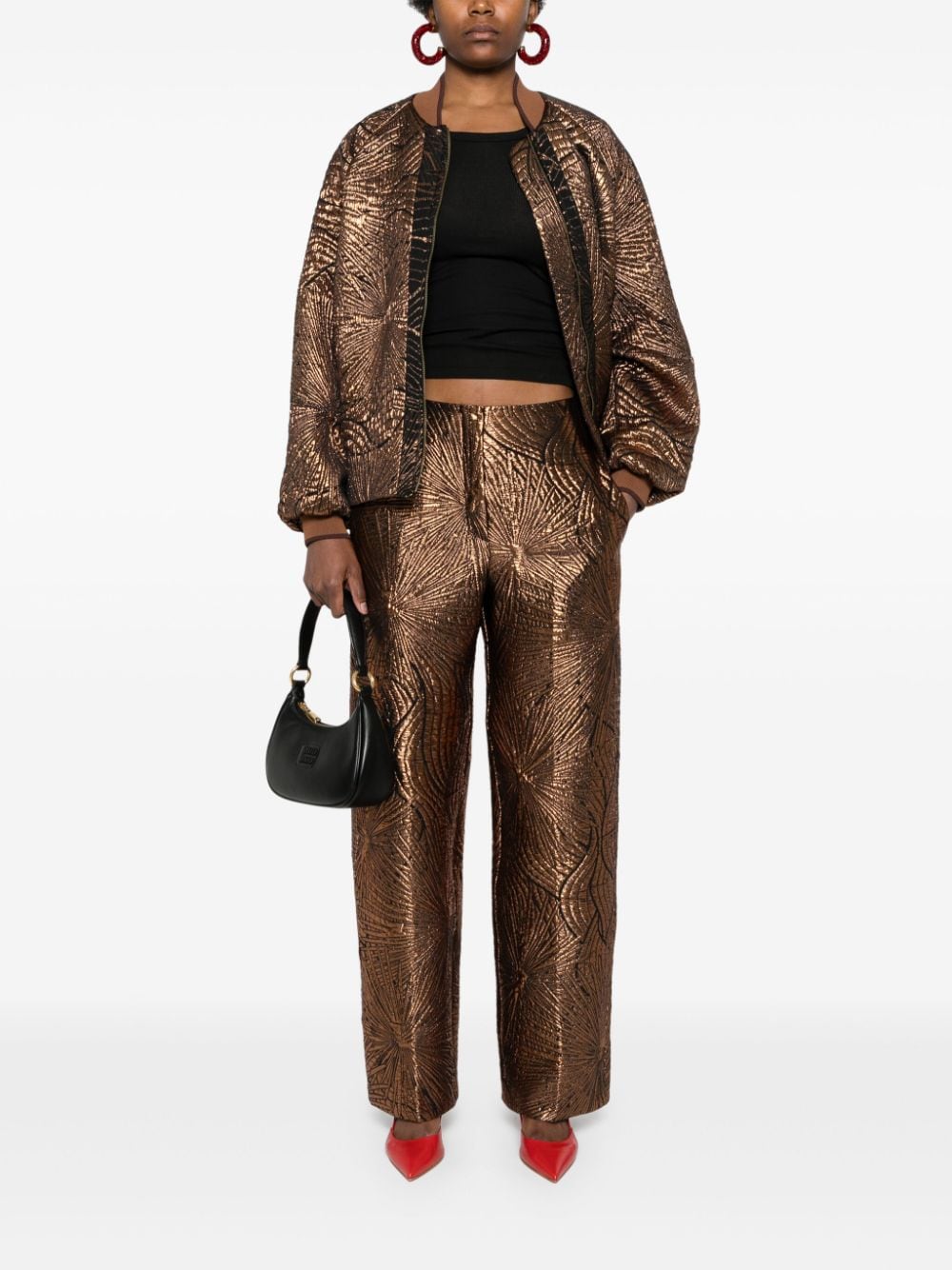 FORTE_FORTE Forte Forte Laminated-Finish Bomber Jacket