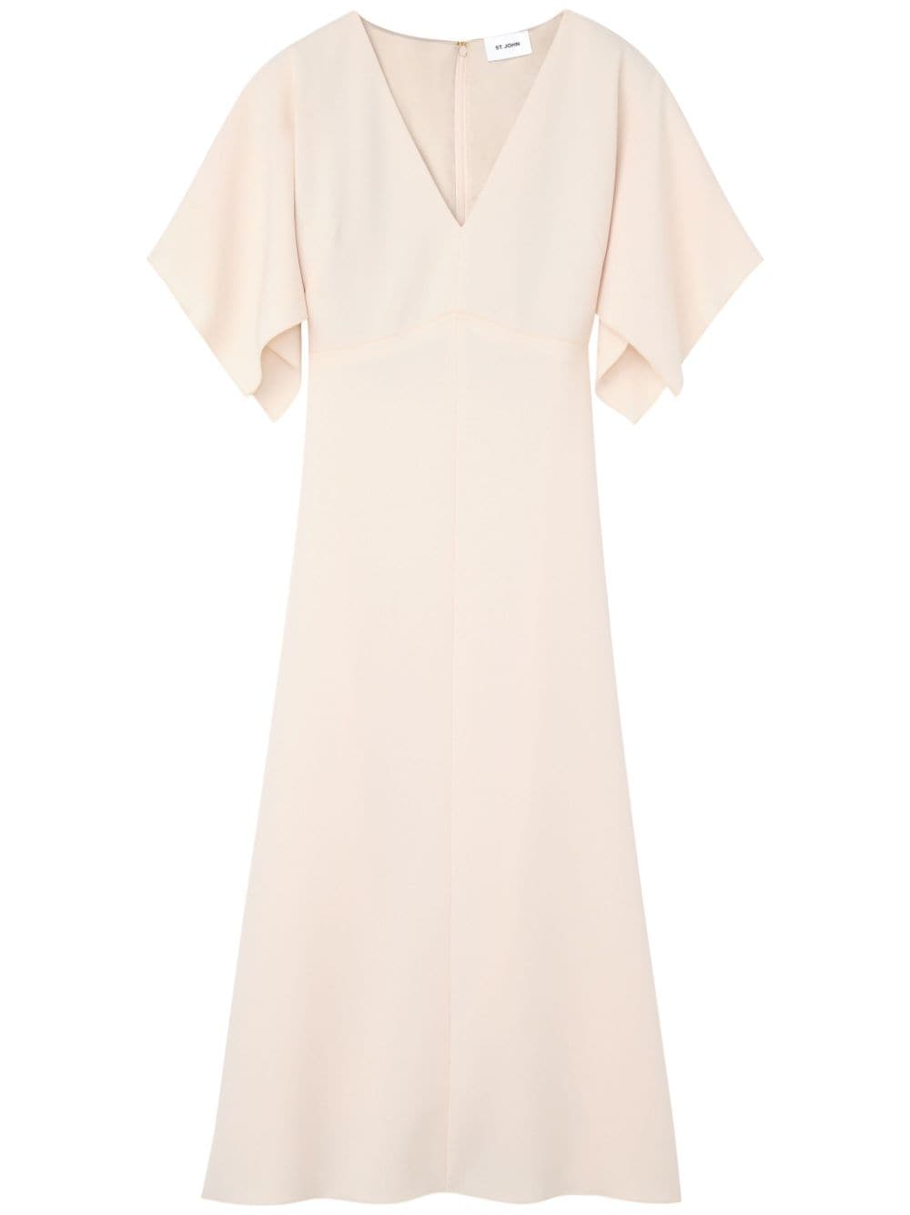 St. John Cady-Texture Midi Dress In Neutrals - 60% Off | Editorialist