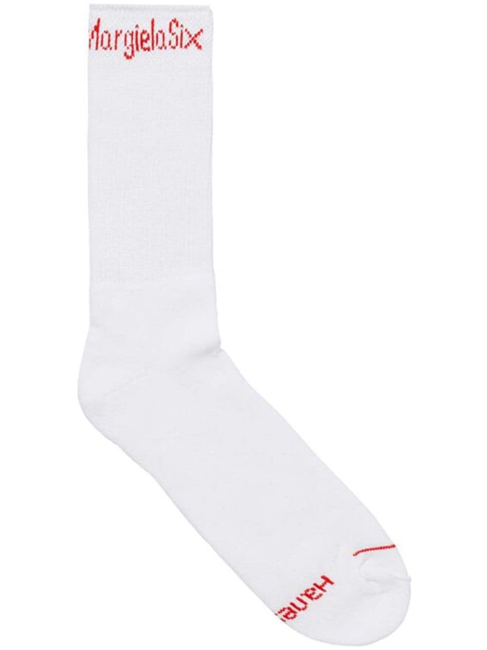 Supreme X Mm6 Maison Margiela Hanes Crew Socks - White | Editorialist