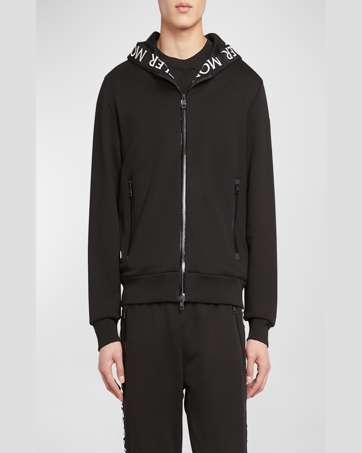 Moncler Zip-Up Hoodie In Black | Editorialist