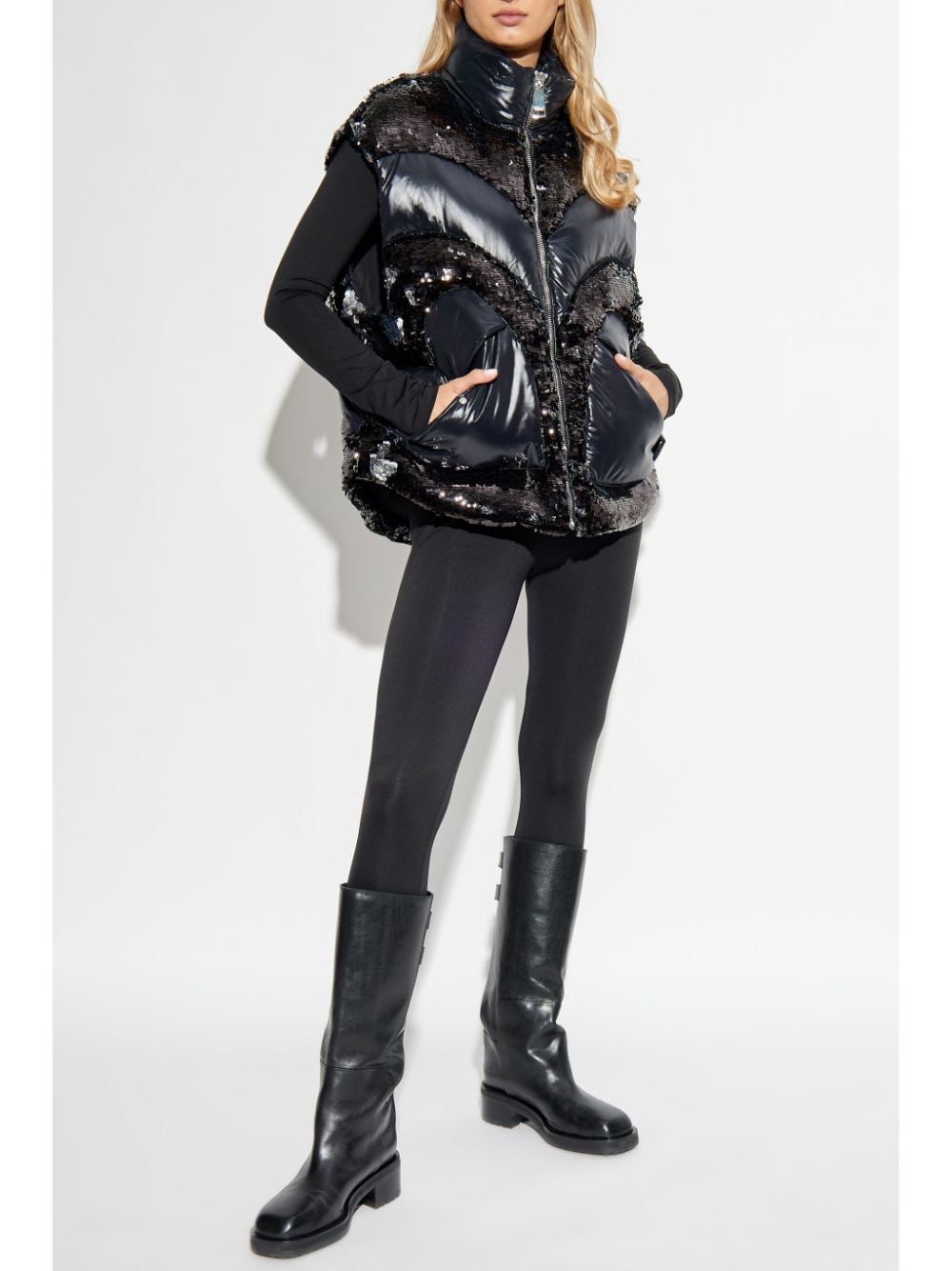 KHRISJOY Khrisjoy Sequin-Embellished Puffer Gilet