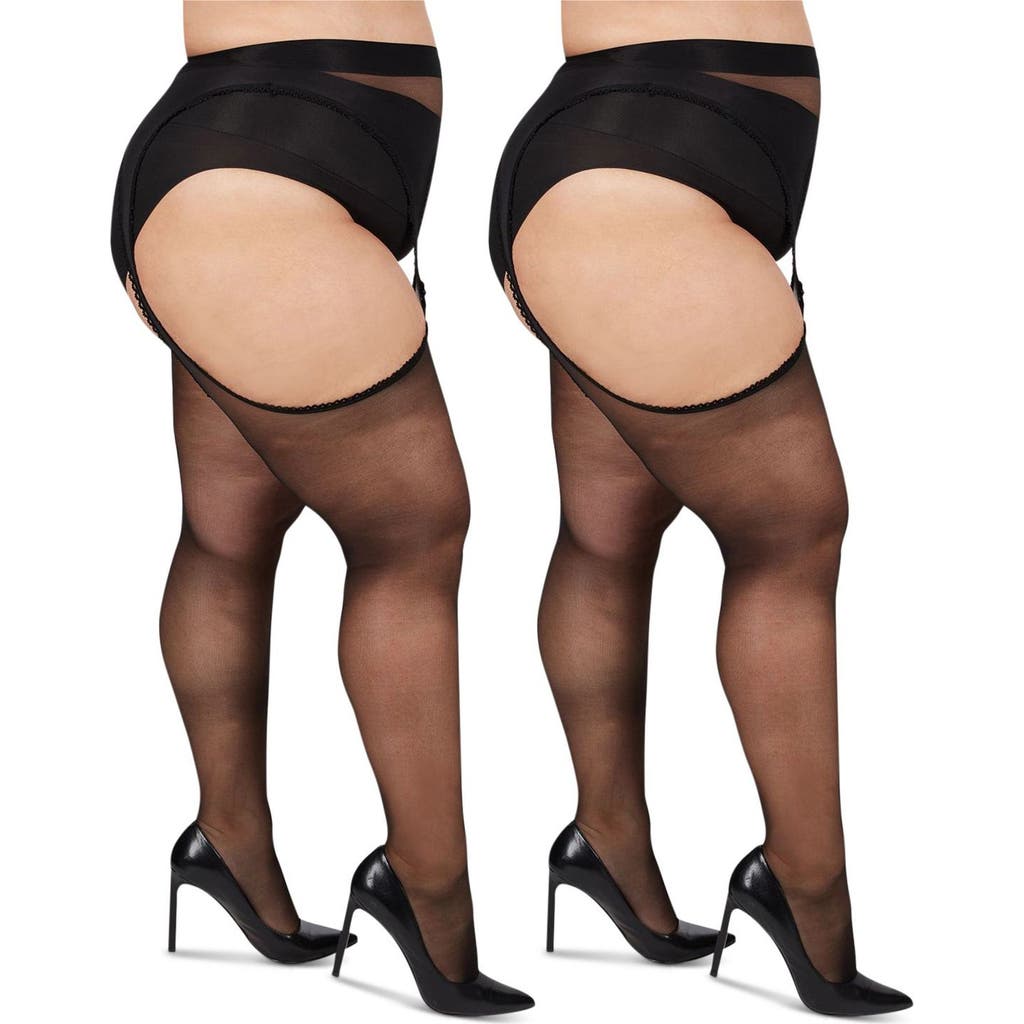 MEMOI MeMoi 2-Pack Suspender Tights