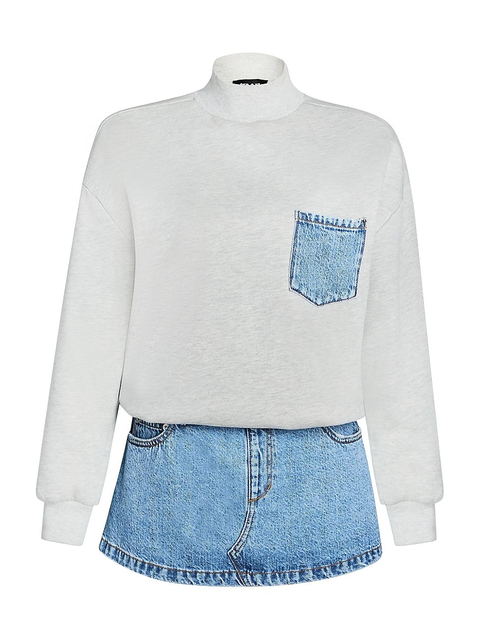 ser.o.ya marley terry denim sweater dress Marley Terry Denim Sweater Dress  SEROYA