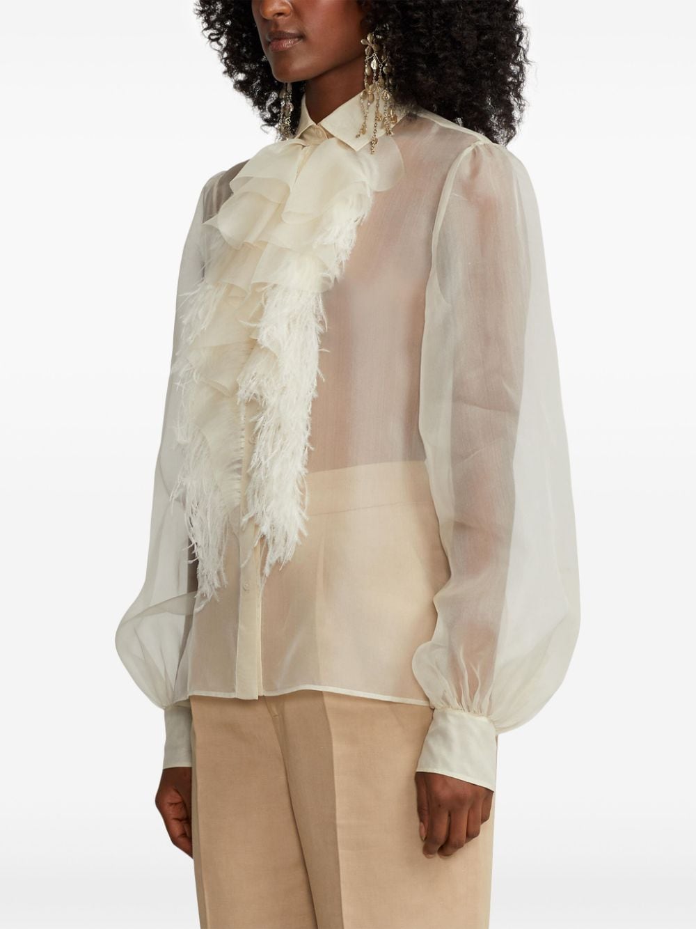 RALPH LAUREN Organza Long-Sleeve Shirt