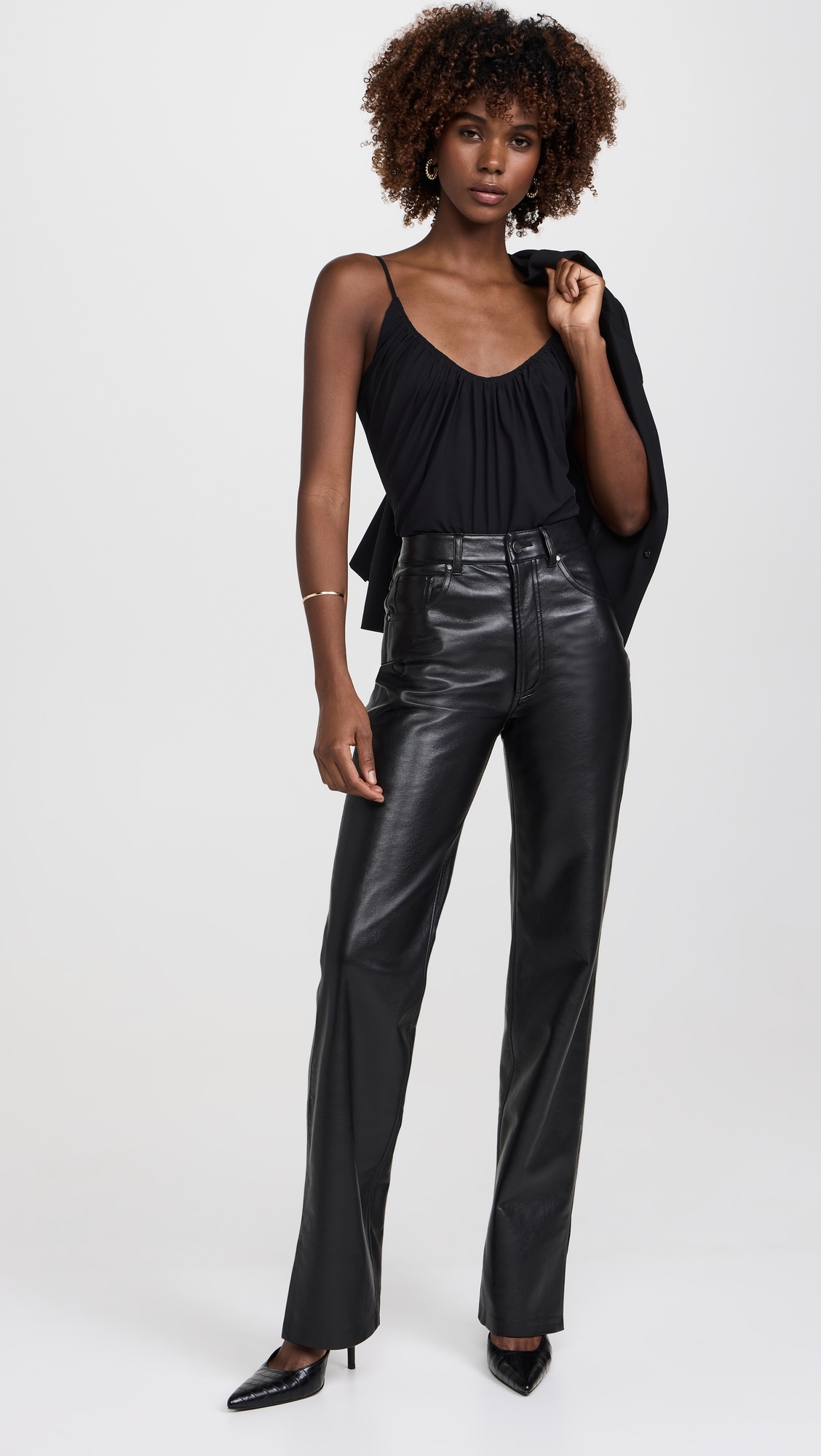 L'AGENCE Gelina Ruched Thong Bodysuit