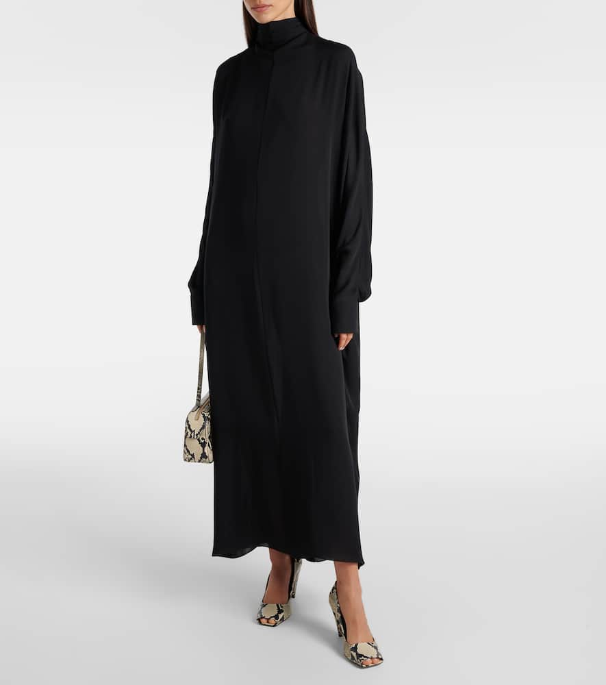 knee length dresses for ladies Des Phemmes Black Asymetric Embroidery Midi Dress main image 0