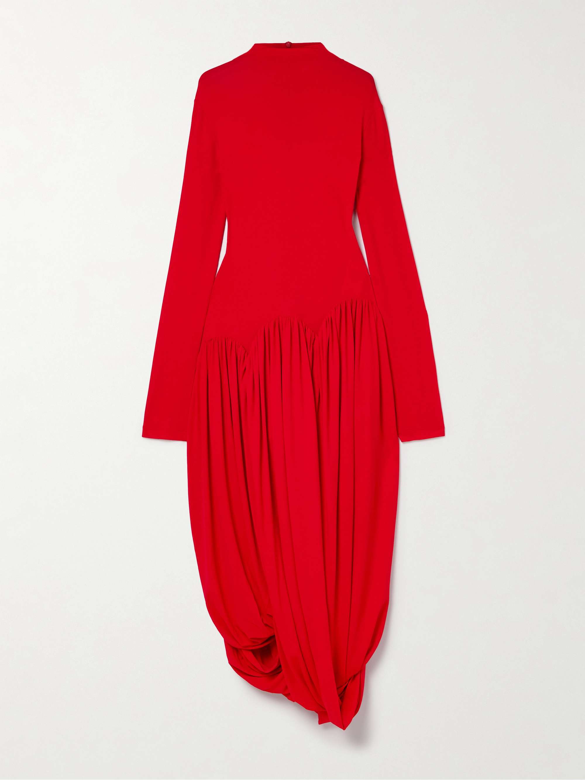 ferragamo asymmetric dress Gathered Stretch-Jersey In Red - 50% Off Valentine Color:Paris-blue 13H315 794296 Linen midi dress with