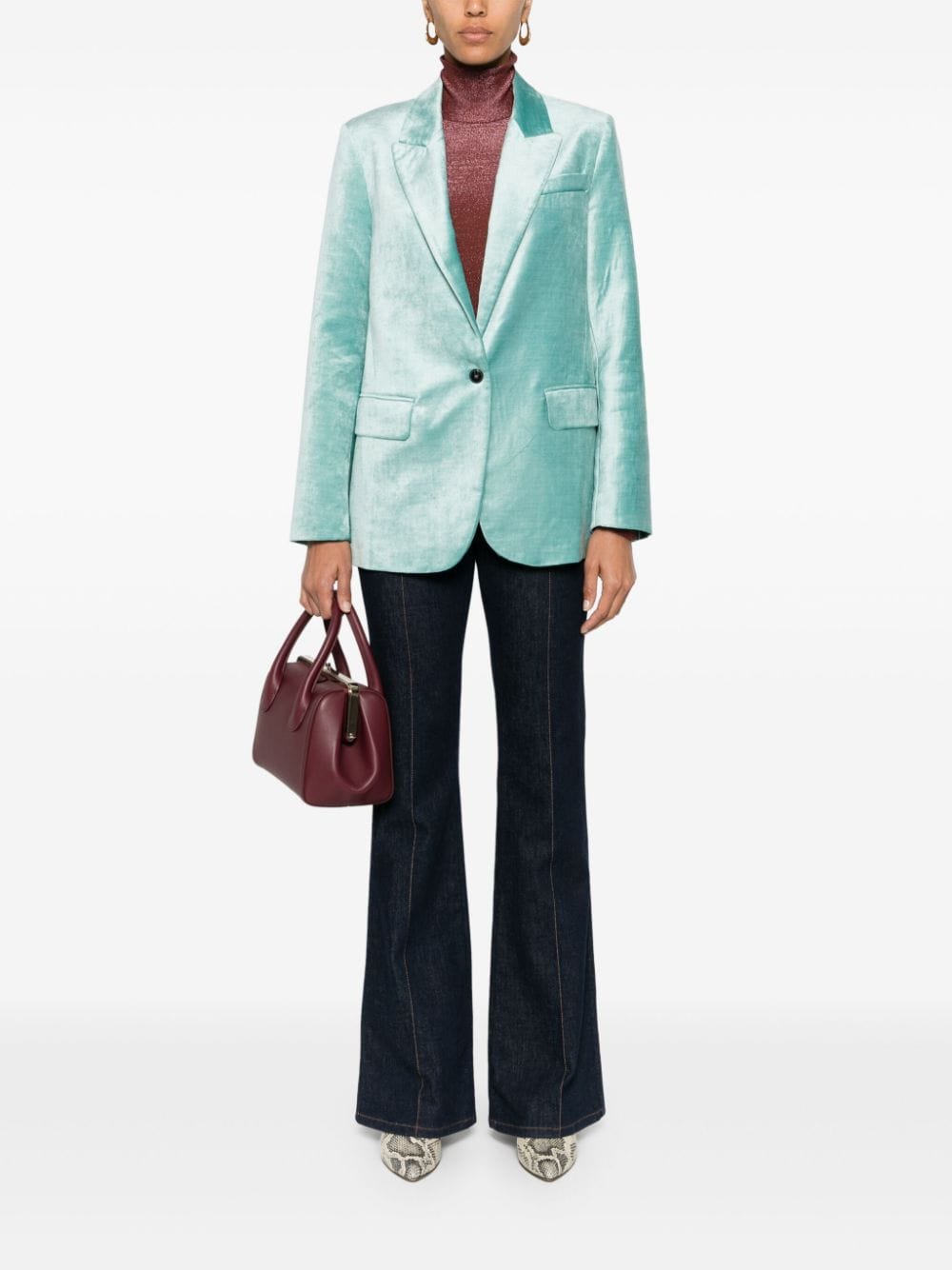 FORTE_FORTE Forte Forte Single-Breasted Velvet Blazer