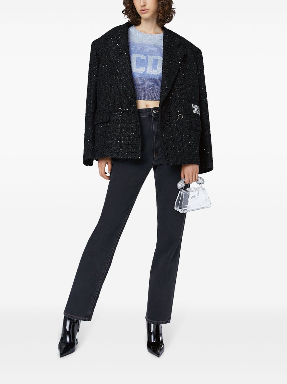 GCDS GCDS Rhinestone-Embellished Straight Leg Jeans