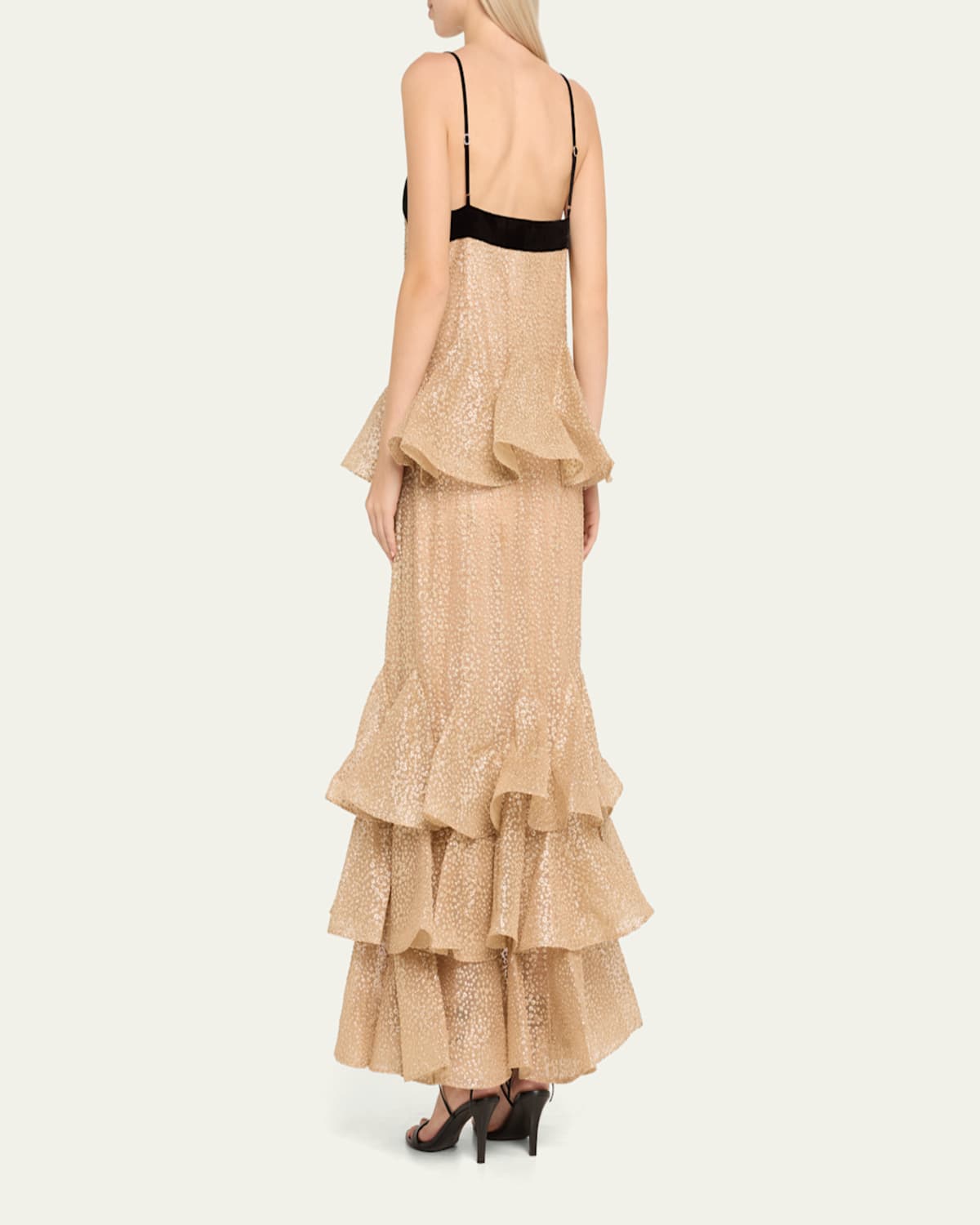 Zimmermann Pavilion Glitter Flutter Slip Dress - Champagne | Editorialist