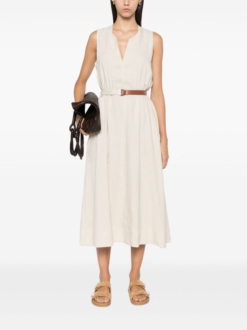 LORENA ANTONIAZZI Lorena Antoniazzi Belted Midi Dress