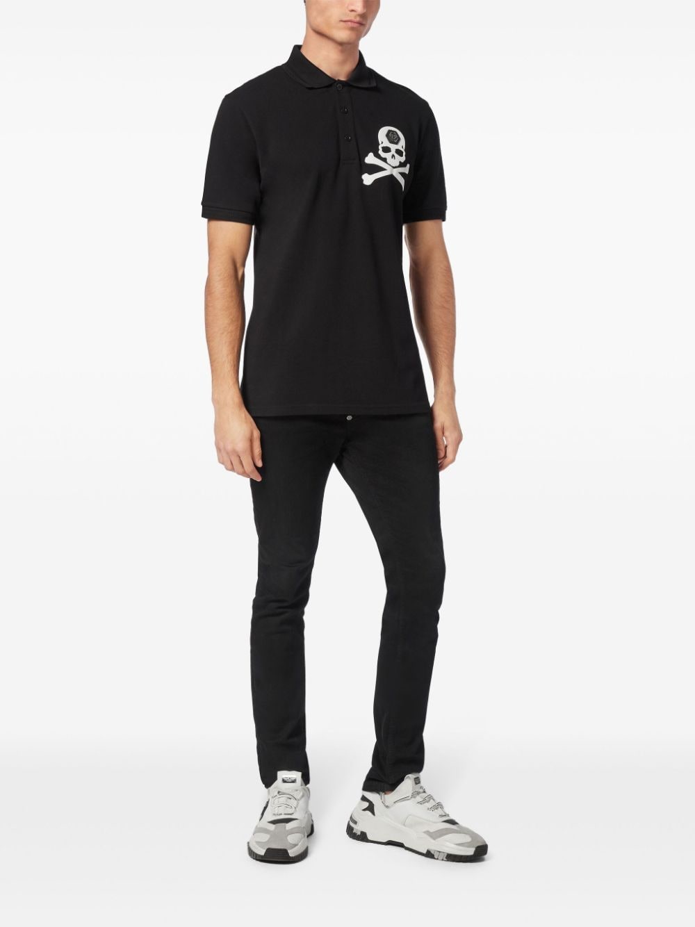PHILIPP PLEIN logo-print cotton polo shirt