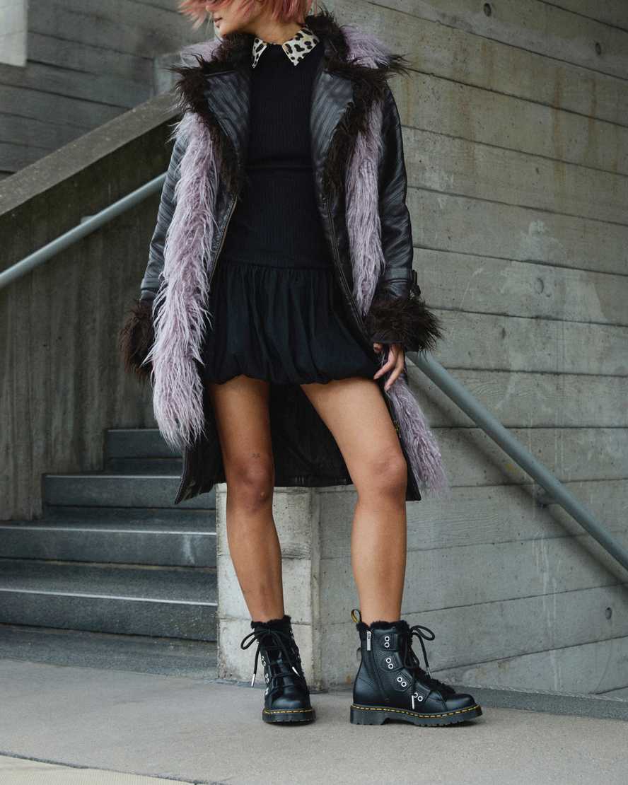 DR. MARTENS Dr. Martens 1460 Faux Fur Lined Leather Lace Up Boots