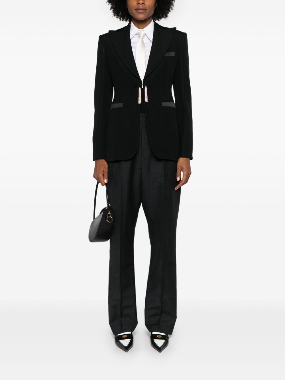 MAX MARA Max Mara Tassel-Detail Grain De Poudre Blazer