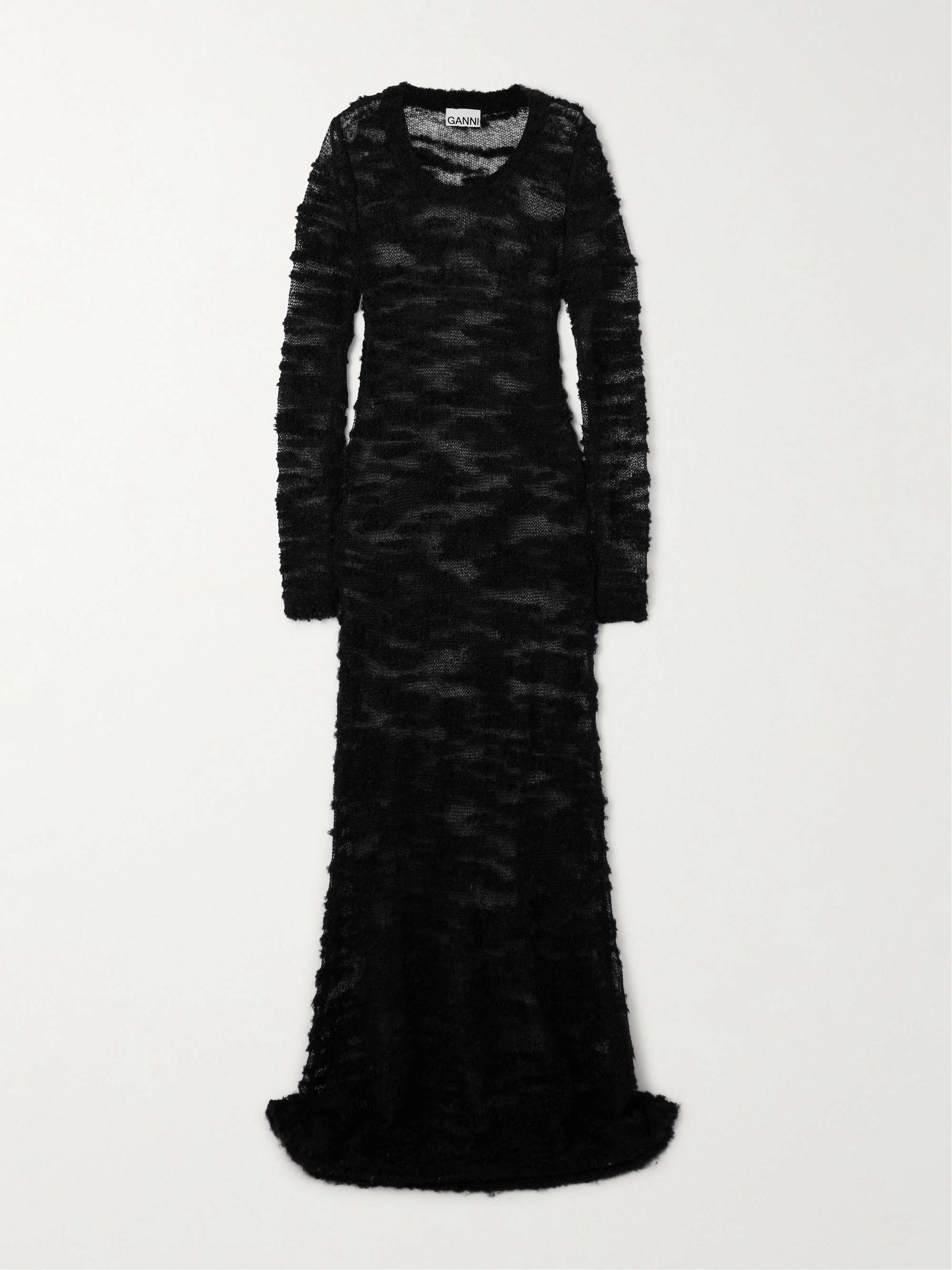 chinese dress ladies Velvet Gathered Long Dress in Black