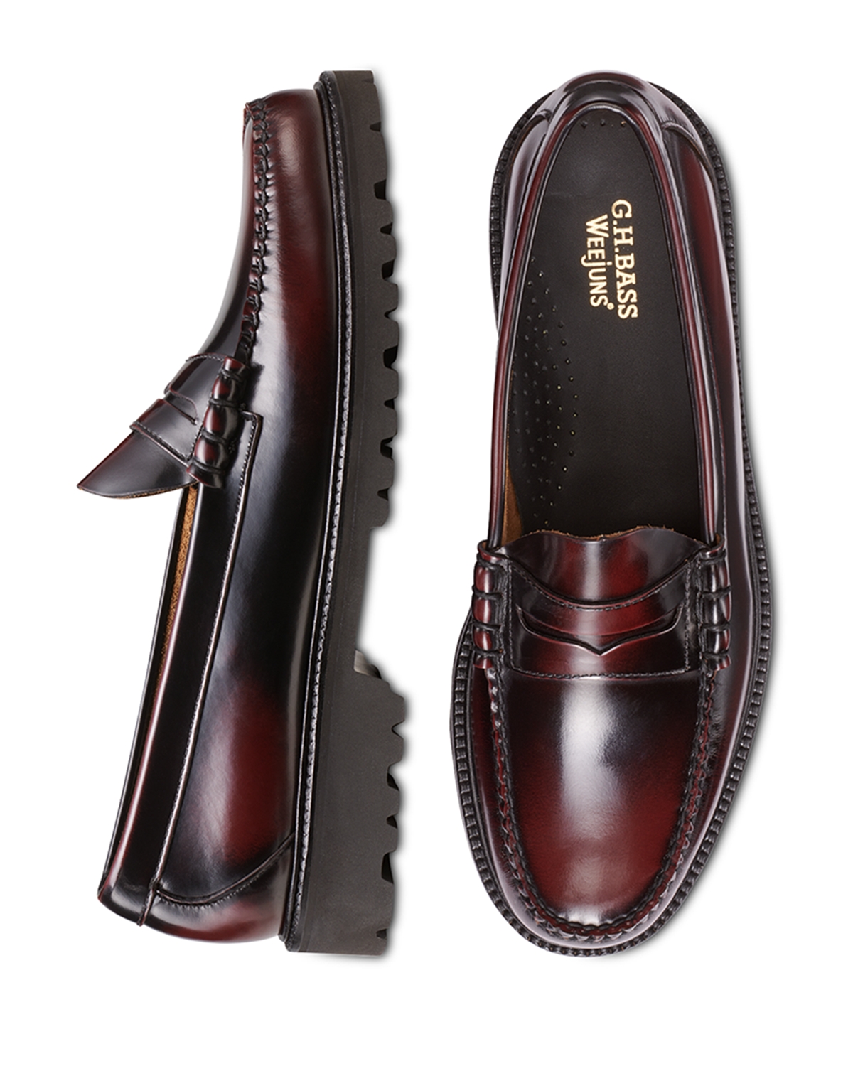 G.H.Bass G.H. Bass Larson Lug Weejun Loafers In Wine - 57 