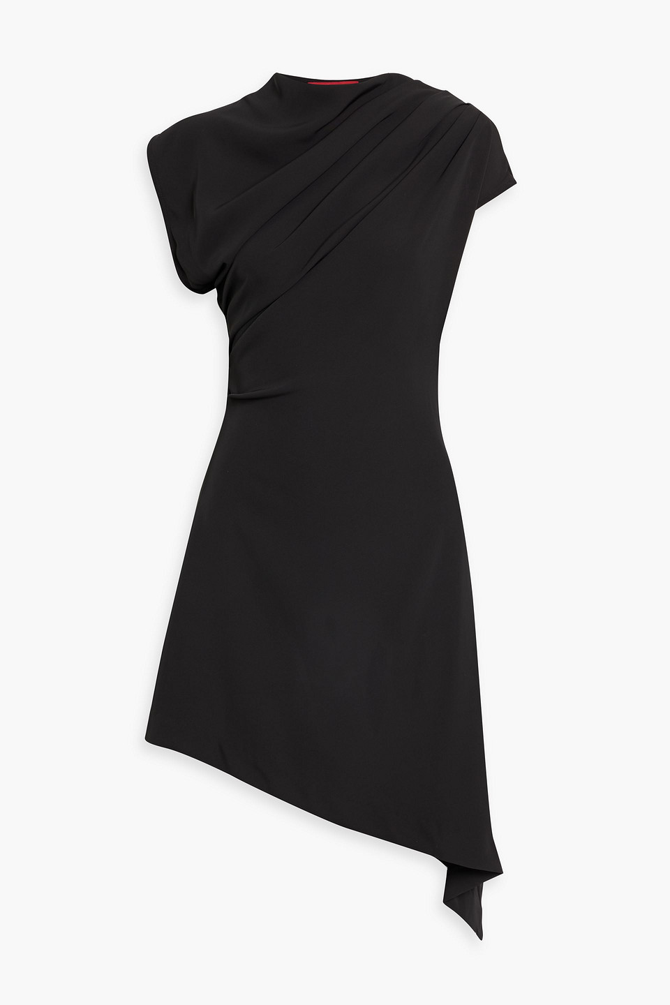 Halston Asymmetric Stretch-Crepe Dress In Black - 70% Off
