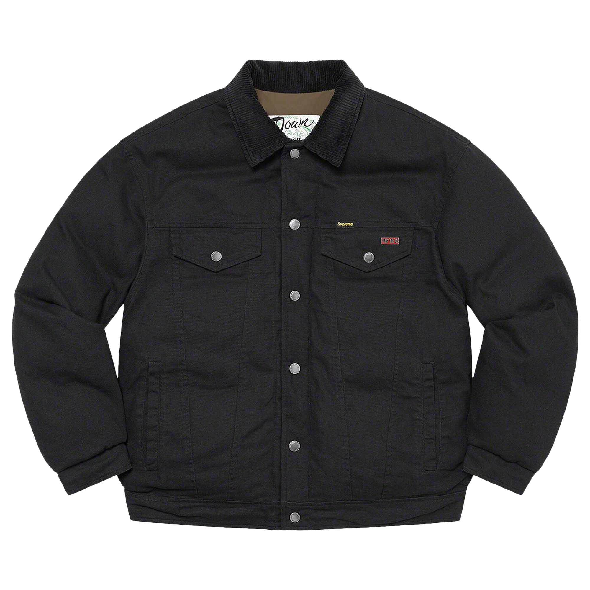 Supreme X Schott Canvas Down Trucker Jacket - Black | Editorialist